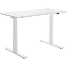 Topstar Schreibtisch, elektrisch höhenverstellbar, gerade, BxT 1200 x 600 mm, weiß/weiß