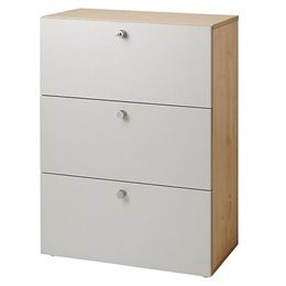 eurokraft pro Hängeregistraturschrank, HxBxT 1100 x 800 x 420 mm, Nussbaum-Dekor / alusilber