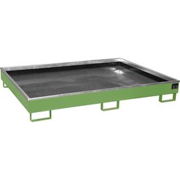 eurokraft pro Regal-Bodenwanne mit PE-Einsatz, 240 l Auffangvolumen, LxBxH 1765 x 1315 x 255 mm, grün, ab 3 Stk