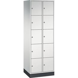 C+P 5er-Schlie&szlig;fachschrank Intro, 2 Abteile, lichtgrau, BxT 620 x 500 mm
