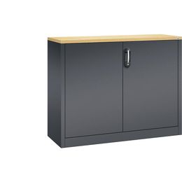 C+P ACURADO Akten-Sideboard, 2 Ordnerhöhen, HxBxT 1000 x 1200 x 400 mm, schwarzgrau / schwarzgrau