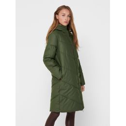 Jacqueline de Yong Steppmantel JDY "JDYULRIKKA WATER REP PUFFA OTW NOOS", Damen, Gr. L, grün (forest night), Web, Obermaterial: 100% Polyester, unifarben, ca. Mitte Oberschenkel, Mäntel