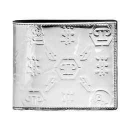 Philipp Plein Portemonnaies - Geldb&ouml;rse Monogram - Gr. unisize - in Silber - f&uuml;r Damen