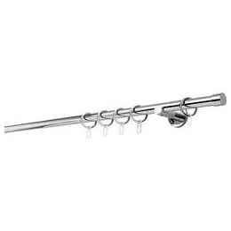 Gardinenstange mydeco "20mm Cap Wandträger 6,5 cm", grau (chromfarben), L:210cm, Gardinenstangen