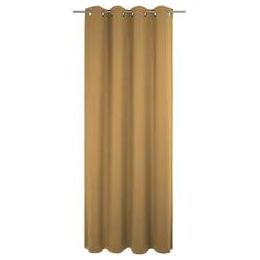 Vorhang ADAM "Uni Collection", gelb (curry), B:142cm H:335cm, Baumwolle (Bio-Baumwolle), Gardinen, Blickdichter aus 100% Bio-Baumwolle