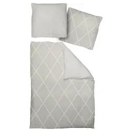 Bettwäsche ADAM "Casket Valdelana light", silber (silberfarben), B/L: 135cm x 220cm, 1 Stk., 1 Stk., Renforcé, B/L: 80cm x 80cm, 2 Stk., Renforcé, Obermaterial: 100% Baumwolle, Bettwäsche, aus 100 % Bio-Baumwolle, 2 teilig - Bettwäsche Set