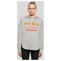 Kapuzenpullover F4NT4STIC "New York OVERSIZE HOODIE", Damen, Gr. S, grau, Obermaterial: 100% Baumwolle, oversize, Pullover, Print