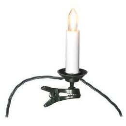 Konstsmide LED-Christbaumkerzen "Weihnachtsdeko, Christbaumschmuck", weiß, Dioden 16 Stk., Kabellänge 5m x Gesamtlänge 15,5m, Lichterketten, Topbirnen, One String, 16 funkelnde bernsteinfarbene Dioden