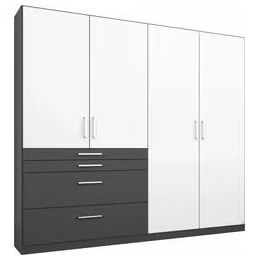 Kleiderschrank Rauch "Harburg Drehtürenschrank Schlafzimmerschrank mit viel Stauraum", weiß (graumetallic, weiß), B:181cm H:197cm T:54cm, Schränke, Bestseller Schrank Garderobe im Schlafzimmer