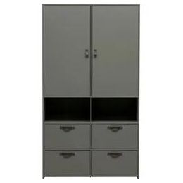 Garderobenschrank Woood "Stage", grün, Holzwerkstoff, Schränke, viel Stauraum, H 185 cm x B 102 cm