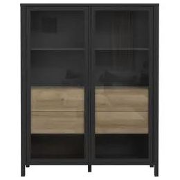 Highboard FORTE "High Rock", schwarz, B:121,3cm H:152,3cm T:40,2cm, Dekorfolie, FSC-zertifizierter Holzwerkstoff, Sideboards, Breite ca. 121 cm