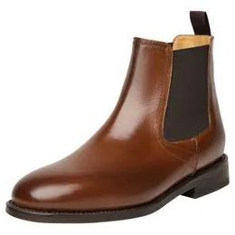 Schlupfboots Henry Stevens "Ella CB Businessschuh", Damen, Gr. 37, braun (mittelbraun), Leder, Schuhe, Damen Chelsea Boots Leder handgefertigt, Stiefelette