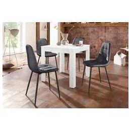 Essgruppe Inosign, schwarz (weiß mit struktur, schwarz,), B:80cm, Sitzmöbel-Sets, mit Esstisch 80 cm breit