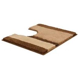 Badematte Grund "Room" Gr. 14, beige, H:24mm, Polyacryl, Badematten, besonders dichter Flor, Badematte mit Streifen