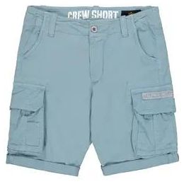 Shorts Alpha Industries "Crew Short", Herren, Gr. 34, Normalgrößen, bunt (graublau), Obermaterial: 98% Baumwolle, 2% Elastan; Futter: 100% Baumwolle, Hosen