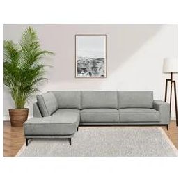 Ecksofa Places of Style "Casina", grau (dolphin), B:289cm H:85cm T:210cm, 90%Polyester, 10% Nylon, Sofas, mit abgerundeter Ottomane, in einem weichen Chenille-Stoff
