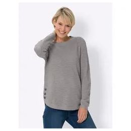 Strickpullover Classic Basics "Langarm-Pullover", Damen, Gr. 46, grau (steingrau), 100% Polyacryl, unifarben, Pullover