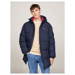 Steppjacke Tommy Jeans "TJM ESSENTIAL DOWN PARKA", Herren, Gr. XL, blau (schwarz night navy), Web, Obermaterial: 100% Polyester, Basic normal, elastischer Bund, Jacken, Daunenjacke, Übergangsjacke mit Kapuze