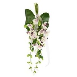 Kunstblume I.GE.A. "Orchidee", lila (violett,weiß), B:20cm H:60cm L:9cm, Obermaterial: 90% Polyester, 10% Kunststoff, Kunstpflanzen, Zum Hängen oder Tischdeko Mittelstücke Wanddeko
