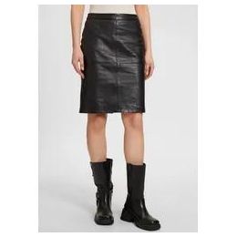 Lederrock Mauritius "GWSwante LNV", Damen, Gr. 4XL, schwarz, Obermaterial: 100% Schafsleder. Futter: 100% Polyester, unifarben, gerade kniefrei, Röcke, klassische/ schmale Form, Ziernähte