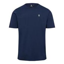 T-Shirt Hummel "HMLPULSE T-SHIRT", Herren, Gr. M (48/50), blau (marineblaus), Obermaterial: 100% Baumwolle, normal, Rundhals, Shirts