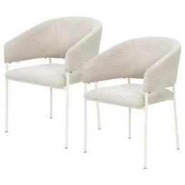 Armlehnstuhl Tom Tailor HOME "EMBRACE ARMCHAIR", soft beige, off, weiß, off, weiß, B:51cm H:81,5cm T:57,5cm, Metall, Stoff, Stühle, Esszimmerstuhl, mit Armlehnen, 4-Fußgestell, Rückenausschnitt