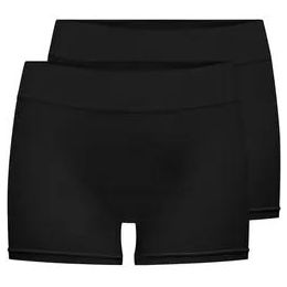 Hotpants Only "ONLVICKY S-LESS MINI SHORTS 2-PACK", Damen, Gr. XS (34), N-Gr, schwarz (schwarz pack:schwarz, schwarz), Obermaterial: 94% Polyamid, 6% Elasthan, unifarben, figurbetont kurz, Hosen