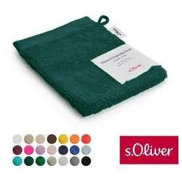Waschhandschuh s.Oliver "s.Oliver, Premium Qualität, 600 gr/m2, auch als Sets erhältlich", flaschengrün, B:16cm L:21cm, Walkfrottier, Obermaterial: 100% Baumwolle, Handtücher, große Farbauswahl, auch als Duschtuch, Handtuch, Gästetuch
