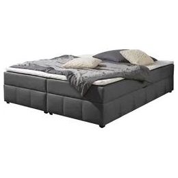 Boxbett Home Affaire, anthrazit, B:184cm L:204cm, Komplettbetten, Boxbett ohne Kopfteil, inkl. Topper