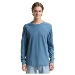 Rundhalsshirt Tom Tailor DENIM, Herren, Gr. XXL, dusty denim blau, Single Jersey, Obermaterial: 60% Baumwolle, 40% Polyester, unifarben, regular fit normal, Rundhals, Rippbündchen, Shirts, mit Logo Stickerei