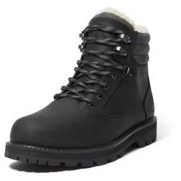 Schnürboots Timberland "BRITTON ROADMID WARM LINED WATERPROOF BOOT", Gr. 41,5, schwarz full grain, Leder, Schuhe, Winterstiefel, Schnürstiefel, Winterschuhe, wasserdicht&gefüttert