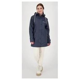 Regenjacke DEPROC ACTIVE "Friesennerz NEW ELLESMERE", Damen, Gr. 36 (S), blau (navy), Obermaterial: 100% Polyurethan;Futter: 100% Polyester, figurumspielend, gerader Abschluss mit Druckknopf, Jacken, auch in Großen Größen erhältlich