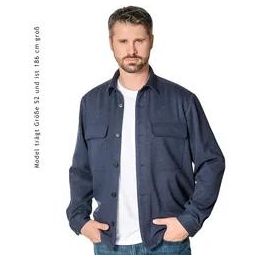 Langarmhemd Venti "Venti Hemdjacke uni", Herren, Gr. 58, Normalgrößen, dunkelblau, 84% Polyester, 11% Viskose, 5% Elasthan, unifarben, Basic, Hemden