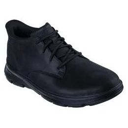 Schnürboots Skechers "ARCH FIT GARZA", Herren, Gr. 45, schwarz, Leder, Schuhe, Freizeitschuh, Trekkingschuh mit Slip-ins
