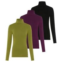 Longsleeve Laura Scott, Damen, Gr. 44/46, schwarz, brdx, grün, Jersey, Obermaterial: 95% Viskose, 5% Elasthan, clean, unifarben, Basic, Basic schmal hüftbedeckend, Shirts, das perfekte Basic mit Rollkragen - NEUE KOLLEKTION