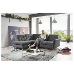Ecksofa DIE PLANBAR "MP-IN20016 L-Form mit Kaltschaum-Polsterung", grau (anthrazit), B:242cm H:87cm T:116cm, 100% Polyester, Sofas, wahlweise mit Kopfstützen und Bettfunktion, mit Kaltschaum-Polsterung