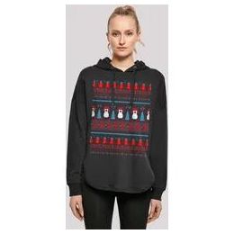 Kapuzenpullover F4NT4STIC "Christmas Pinguin Muster", Damen, Gr. L, schwarz, Obermaterial: 100% Baumwolle, oversize, Pullover Sweatshirt Hoodie, Print
