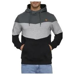 Kapuzensweatshirt INDICODE "INMarcus", Herren, Gr. M, grün (urban grün), Sweatware, Obermaterial: 60% Baumwolle, 40% Polyester, colorblocking, regular fit normal, Rundhals, Rippbündchen, Sweatshirts