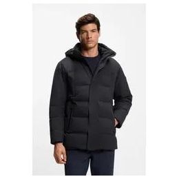 Daunenjacke BOSS Green "OW Block-X Parka", Herren, Gr. XL, dunkelblau402, Web, Obermaterial: 100% Polyester. Füllung: 80% Entendaune, 20% Entenfeder, unifarben, regular fit hüftbedeckend, hoch geschlossener Ausschnitt, eingesetzt Bündchen, Jacken, Stehkragen, Regular, abnehmbare Kapuze atmungsaktiv funktional Parka