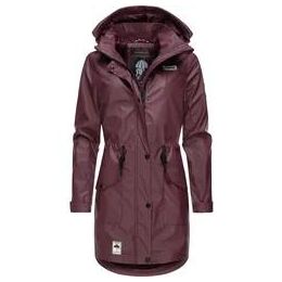 Outdoorjacke Navahoo "Deike", Damen, Gr. XL (42), rot (weinrot), Oberstoff: 50% Polyurethan, 50% Polyester, Futter: 100% Polyester, Ärmelfutter: 100% Polyester, tailliert Po-bedeckend, Ärmel ohne Ärmelschlitz normaler Saum mit Druckknopf, Jacken, modischer Damen Outdoor Regenmantel