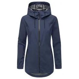 Kurzmantel Ragwear "Zuzka Sport", Damen, Gr. L (40), blau (dunkelblau), Obermaterial: 100% Polyester, Innenfutter: 100% Polyester, Basic, tailliert Po-bedeckend, hoch geschlossener Ausschnitt, Ärmel ohne Ärmelschlitz elastischer Bund mit innenliegendem Gummizug, Mäntel, Wasserdichter kurzer Übergangsmantel für Damen
