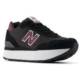 Plateausneaker New Balance "515", Damen, Gr. 41, schwarz (noire), Leder, Textil, Schuhe Plateausneaker