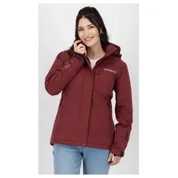 Winterjacke DEPROC ACTIVE "MONTREAL WOMEN", Damen, Gr. 52 (XXL), rot (wine), 96% Polyester; 4% Elastan mit TPU Membrane, Windstopperbündchen mit Daumenlöchern,mit Schneefang,mit verstellbarem Klettverschluss, Jacken, auch in Großen Größen erhältlich