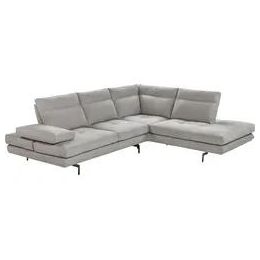 Ecksofa Calia italia "Toby Wing, L-Form, Designsofa mit sensationellem Sitzkomfort", beige (ecrù mario), B:288cm H:90cm T:232cm, Mikrofaser mit Nubuk Optik (100% Polyester), Sofas, Sitztiefenverstellung, funktionale Ecke, Füße in schwarz matt