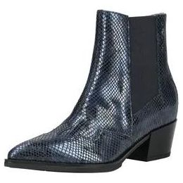 Bikerboots Nero Giardini "Nero Giardini Stiefelette Leder/Textil", Damen, Gr. 39, blau (dunkelblau), Leder, Textil, Schuhe