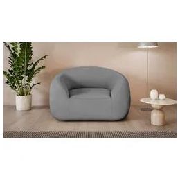 Sessel "YANI Relaxsessel, Loungesessel, Maße B/T/H: 127/96/76 cm", grau (dunkelgrau), B:127cm H:76cm T:96cm, 100% Polyester, LeGer Home by Lena Gercke, Sessel, Lounge-Sessel Polstersessel, organische Form, mit Wellenunterfederung, auch in Bouclé