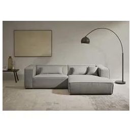 Ecksofa "PIARA mit Kedernaht, Cord, Leinenoptik o. Strukturstoff, Couch, L-Form", grau (anthrazit), B:267cm H:66cm T:167cm, 100% Polyester, LeGer Home by Lena Gercke, Sofas, wahlweise Ottomane rechts/links, schwarze Füße, bequemer Sitzkomfort
