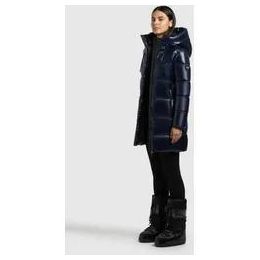 Steppjacke Khujo "JANOU", Damen, Gr. XL, midnight blau, 100% Nylon, unifarben, eingesetzt elastischer Bund mit Windstopper, Jacken