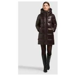 Steppjacke Khujo "JANOU", Damen, Gr. M, moody plum, 100% Nylon, unifarben, eingesetzt elastischer Bund mit Windstopper, Jacken