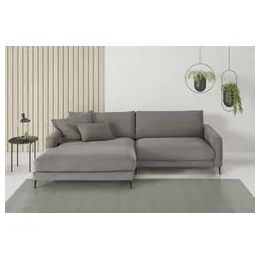 Ecksofa Inosign "Downtown, B/T/H: 272/190/84 cm L-Form", grau, B:272cm H:84cm T:190cm, 95% Polyester, 5% Nylon, Sofas, weicher Sitzkomfort auch in Cord und Bouclé, incl. Zierkissen
